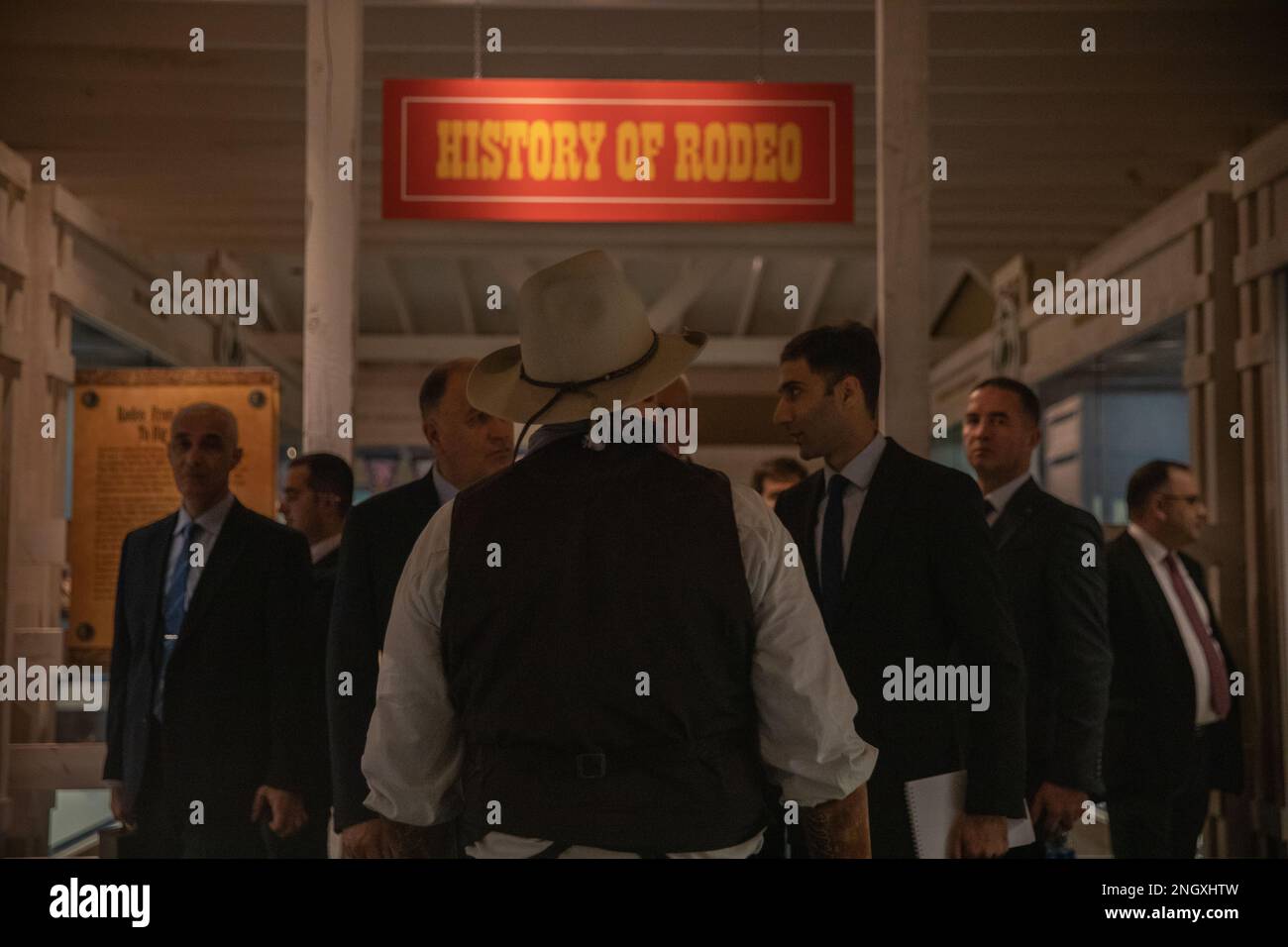 A tour guide from the National Cowboy and Western Heritage Museum ...