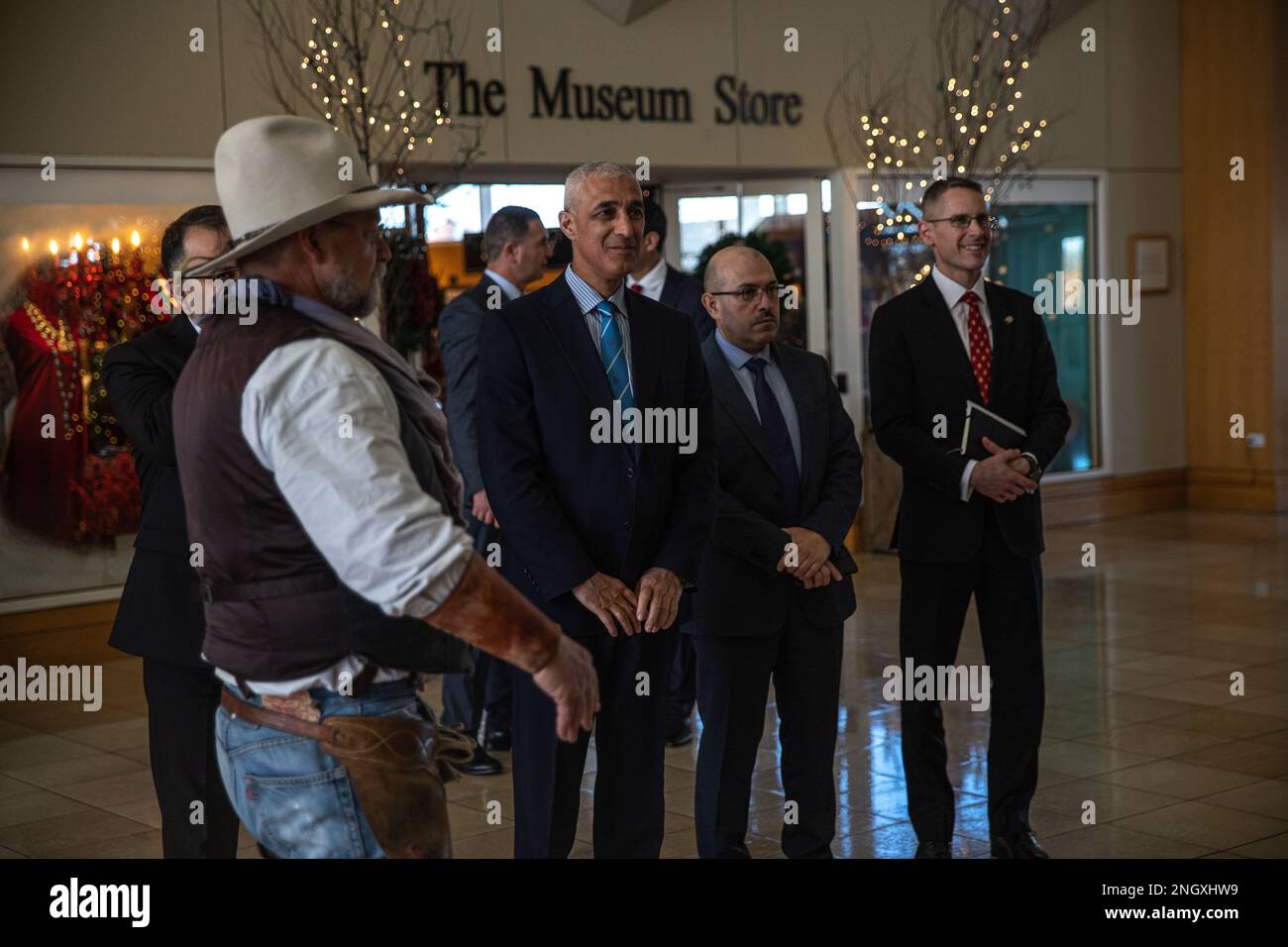 A tour guide from the National Cowboy and Western Heritage Museum ...