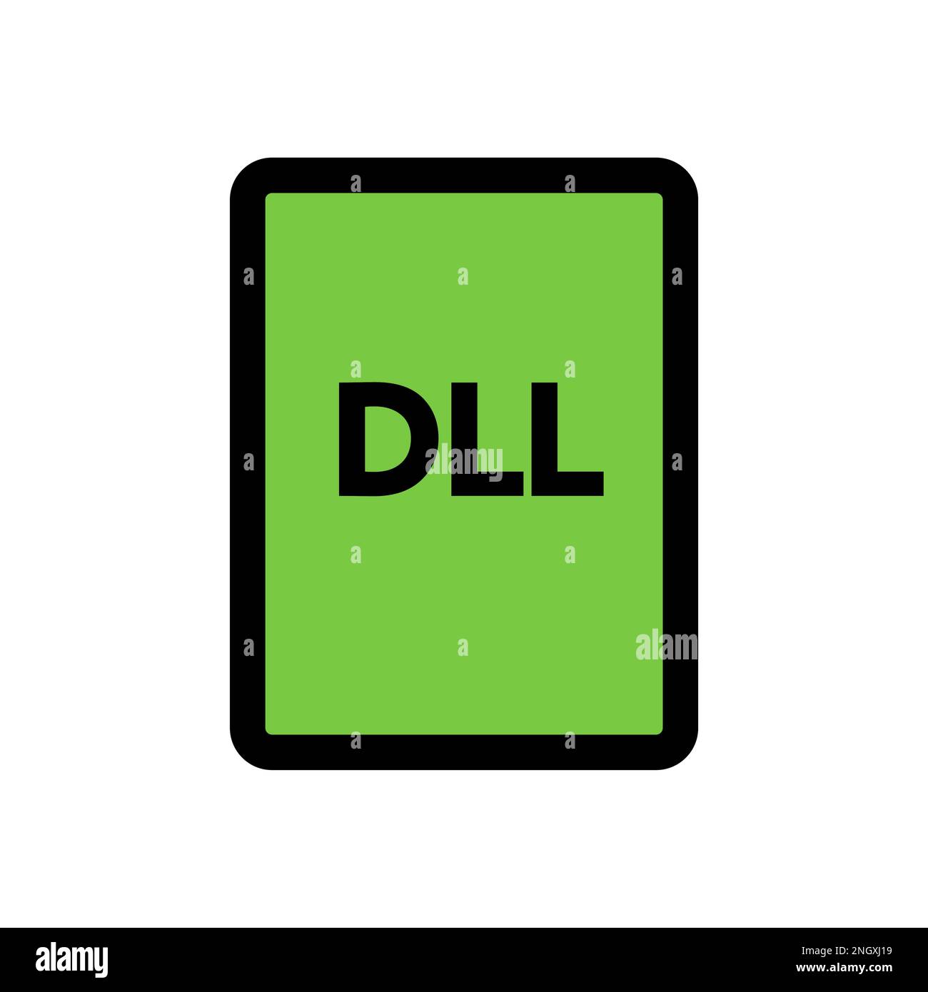 DLL file icon line isolated on white background. Black flat thin icon ...