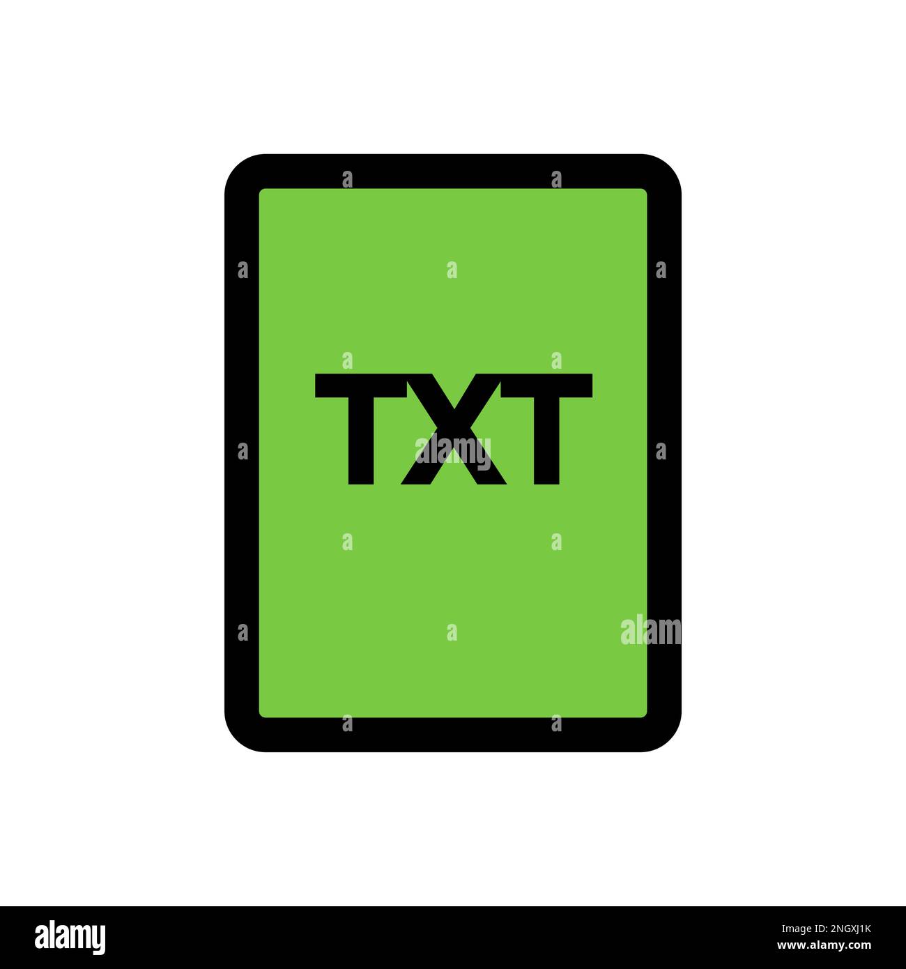 TXT file icon line isolated on white background. Black flat thin icon ...