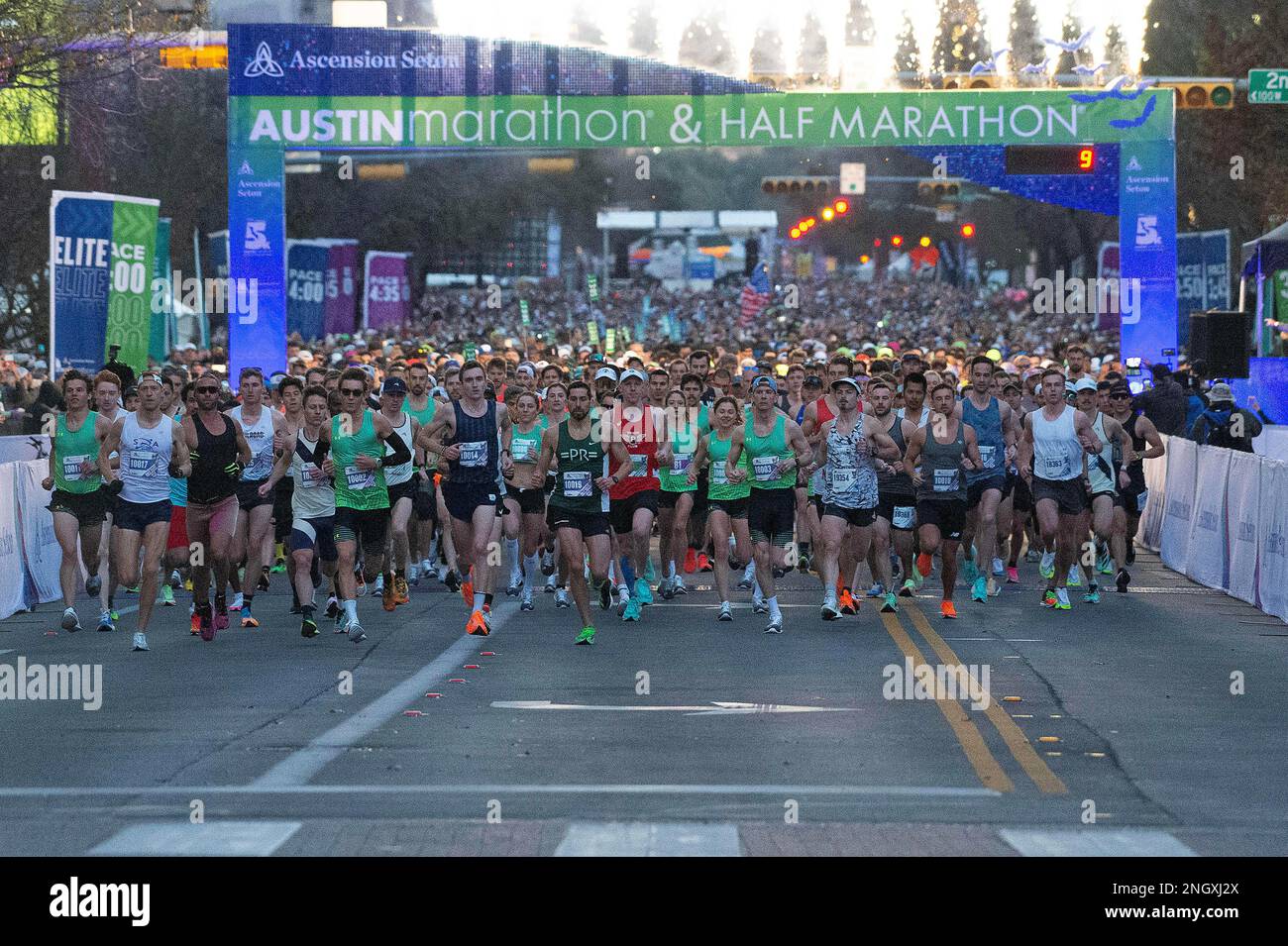 February 19, 2023: Runners at the start of the Austin Marathon. Austin ...