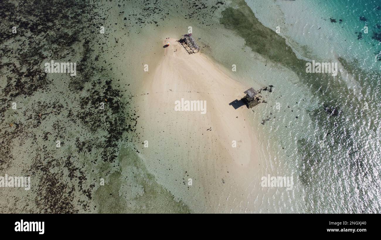 An aerial view of a wooden tower chair by the beach Stock Photo - Alamy