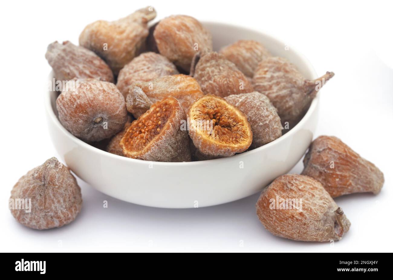Dried fig fresh and organic over white background Stock Photo - Alamy