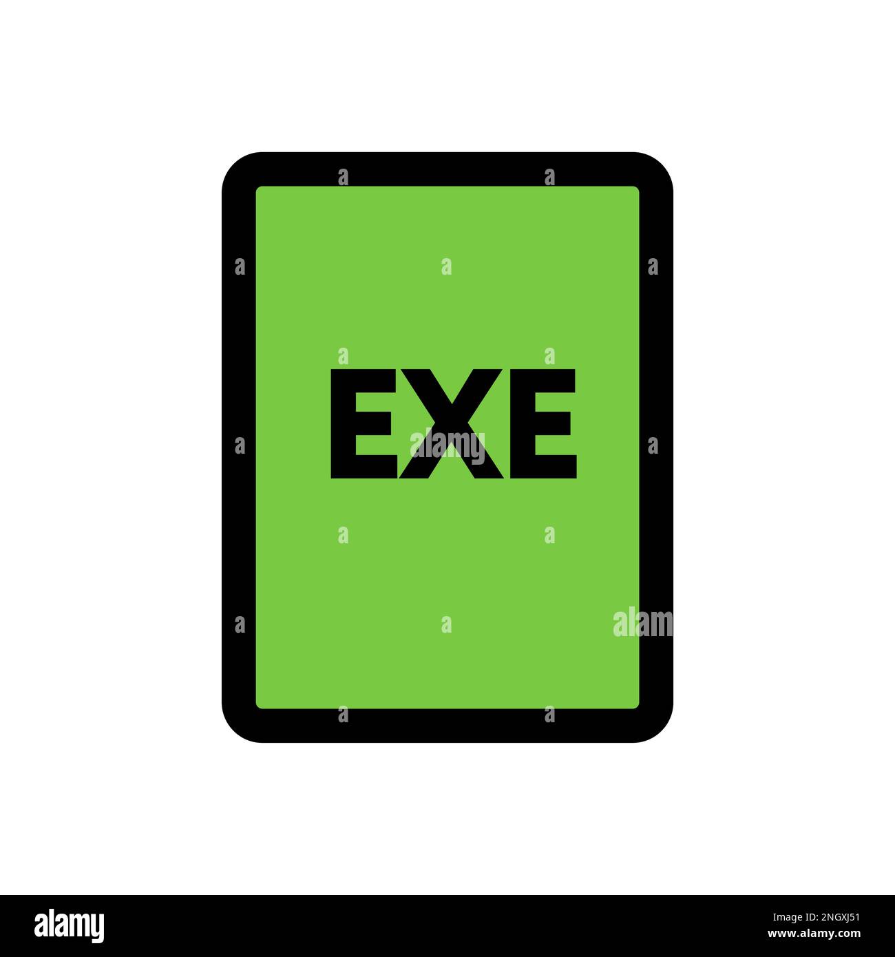 EXE file icon line isolated on white background. Black flat thin icon ...