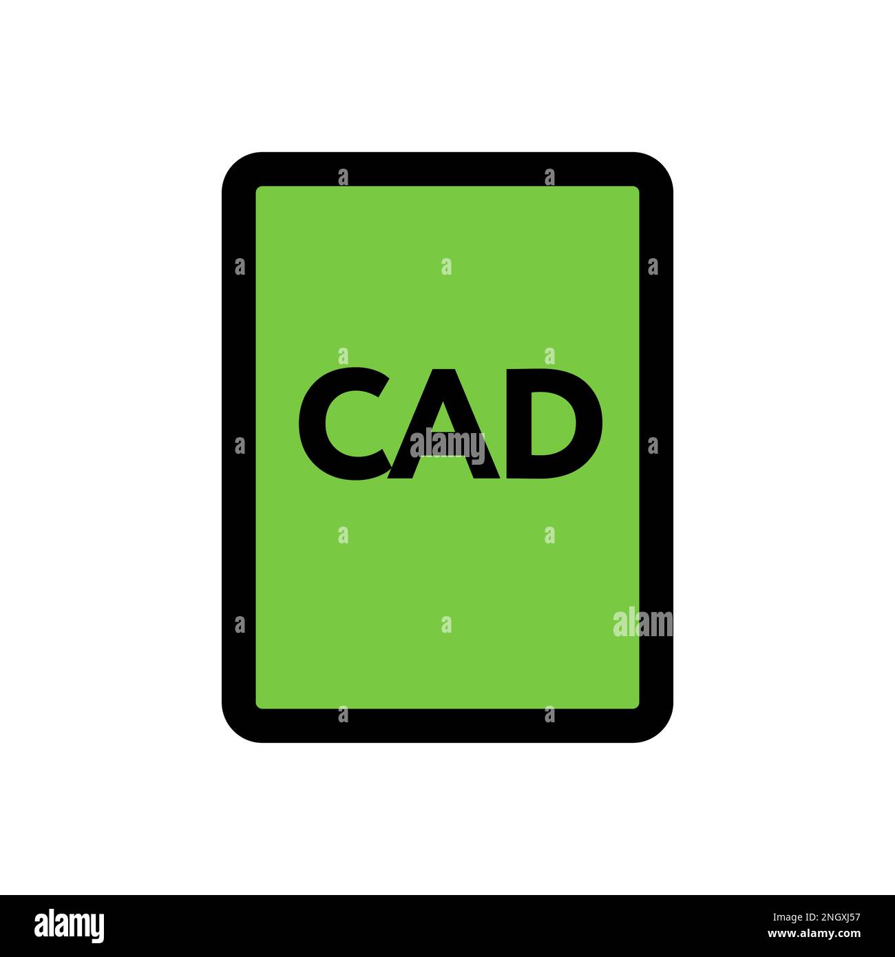 CAD file icon line isolated on white background. Black flat thin icon ...