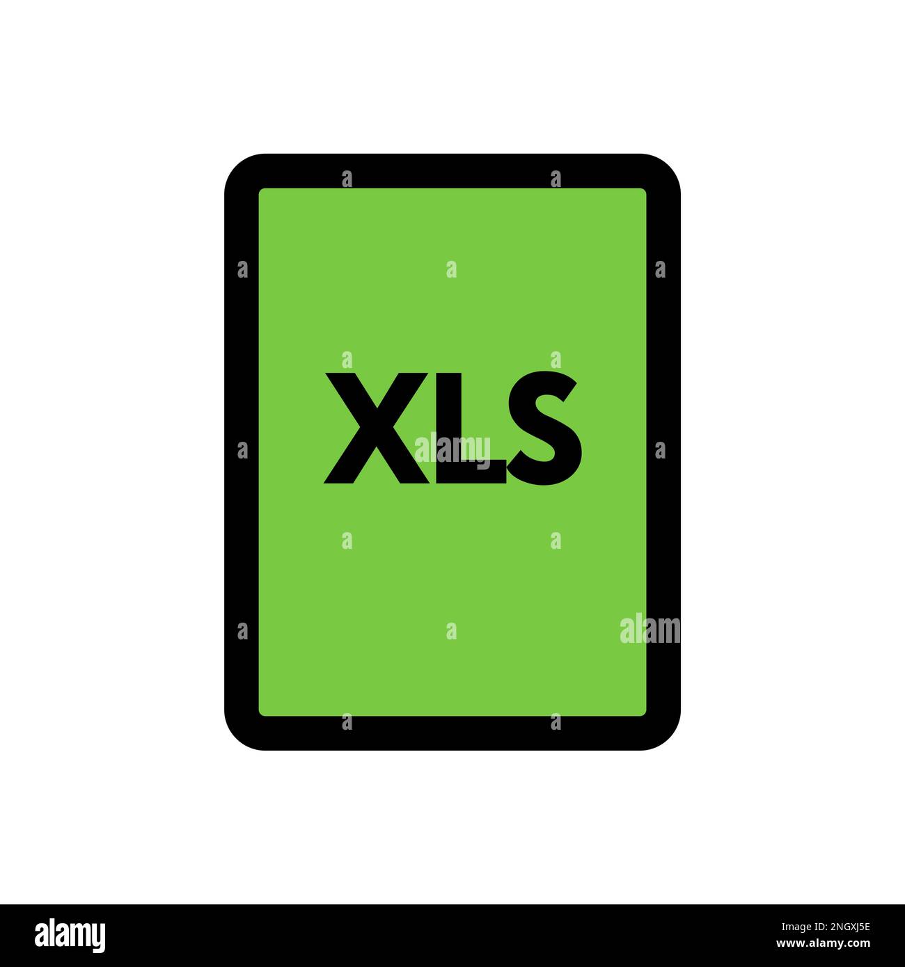 XLS file icon line isolated on white background. Black flat thin icon ...