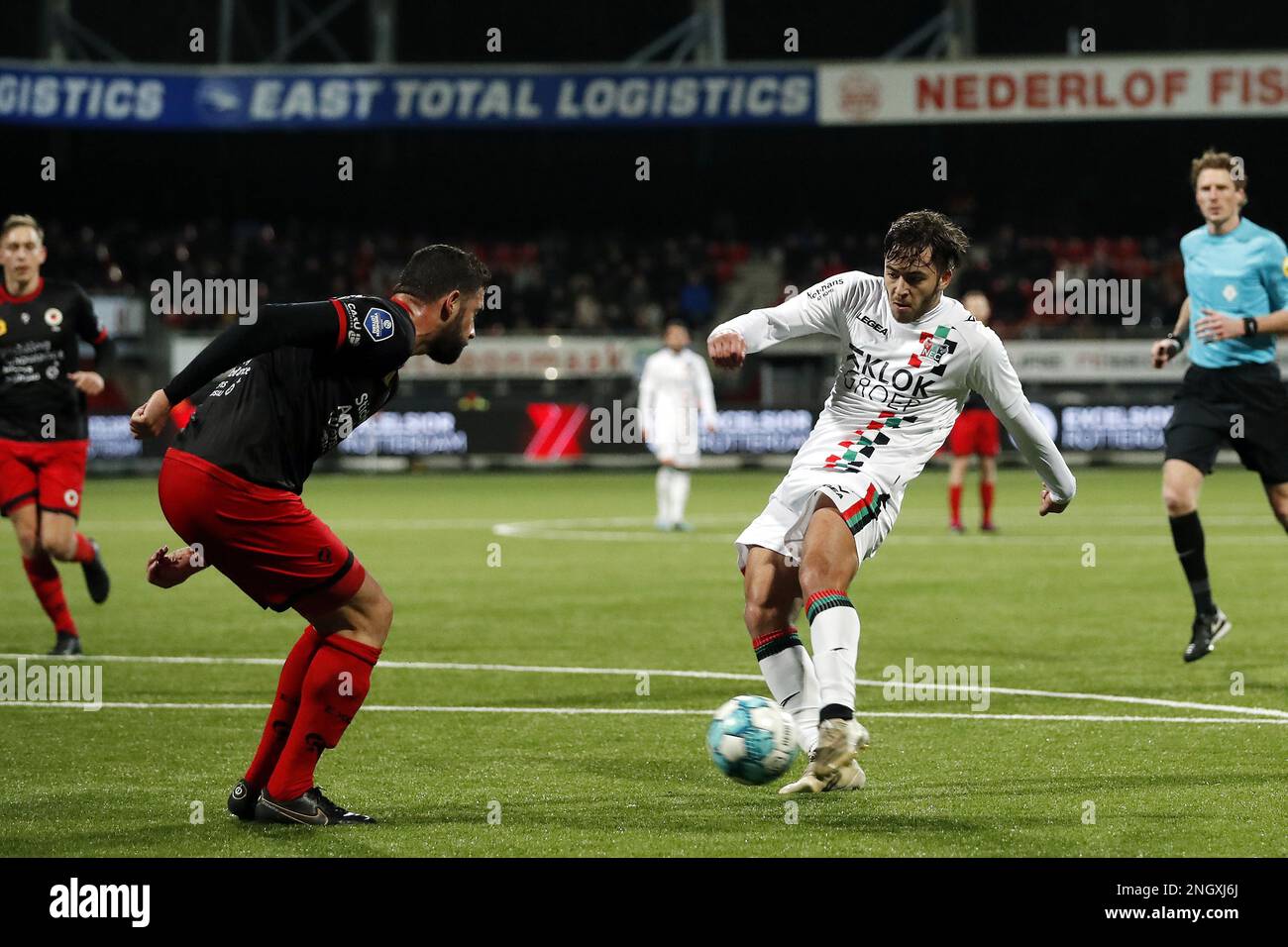 ROTTERDAM - (lr) Sven Nieuwpoort of sbv Excelsior, Souffian El Karouani of NEC Nijmegen scores ...
