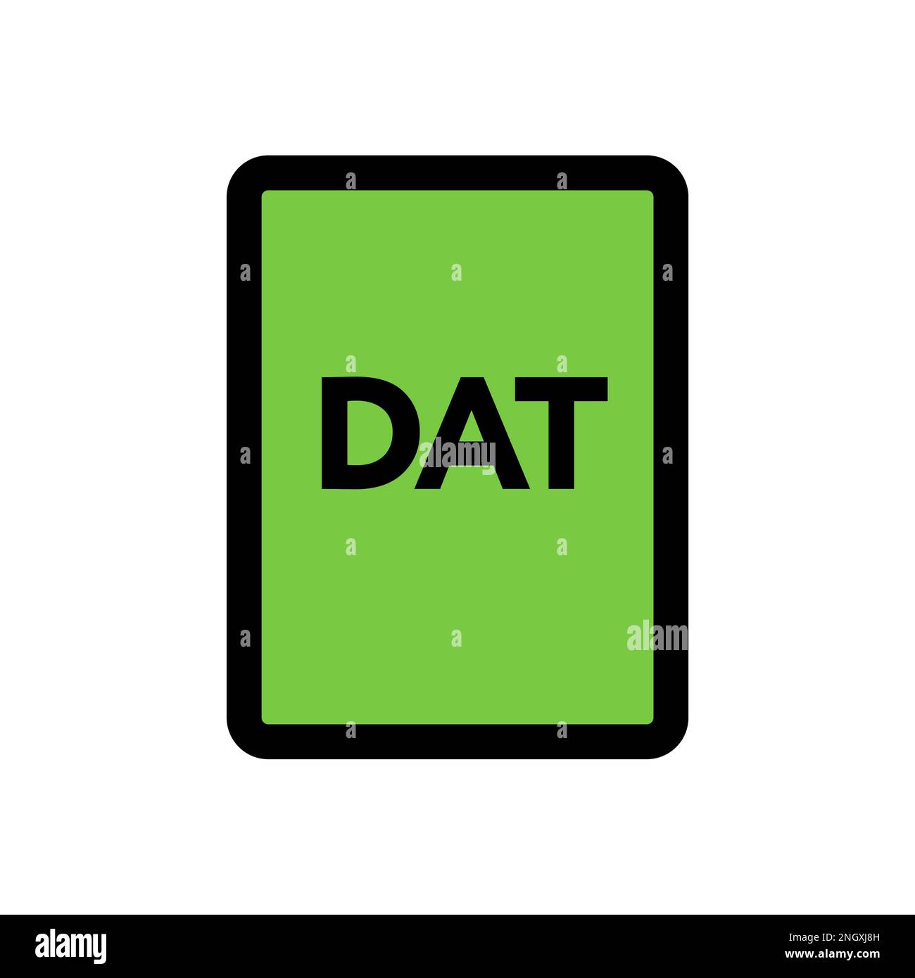 DAT file icon line isolated on white background. Black flat thin icon ...