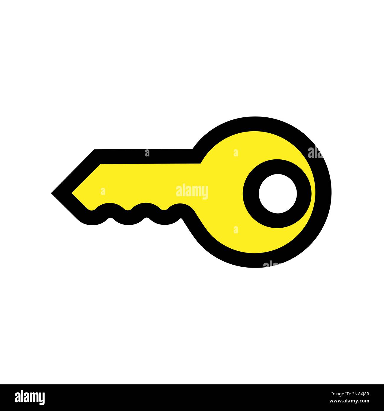 Key icon line isolated on white background. Black flat thin icon on ...