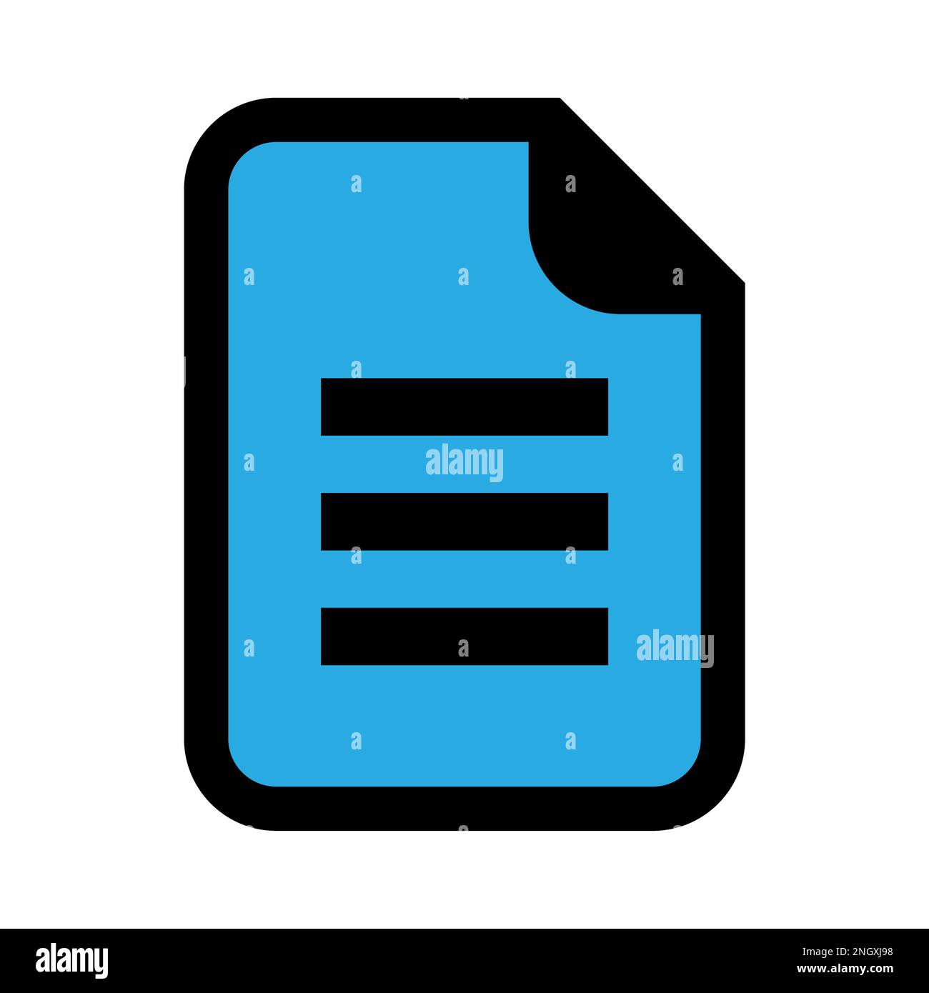 Document File Icon Line Isolated On White Background Black Flat Thin