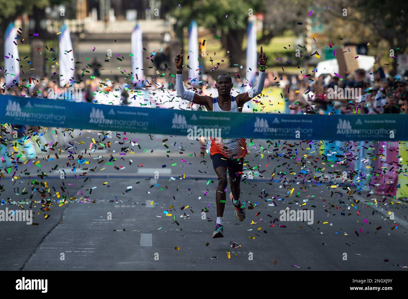 February 19, 2023: George Onyancha (14) takes the win 2:16:33 menÕs ...