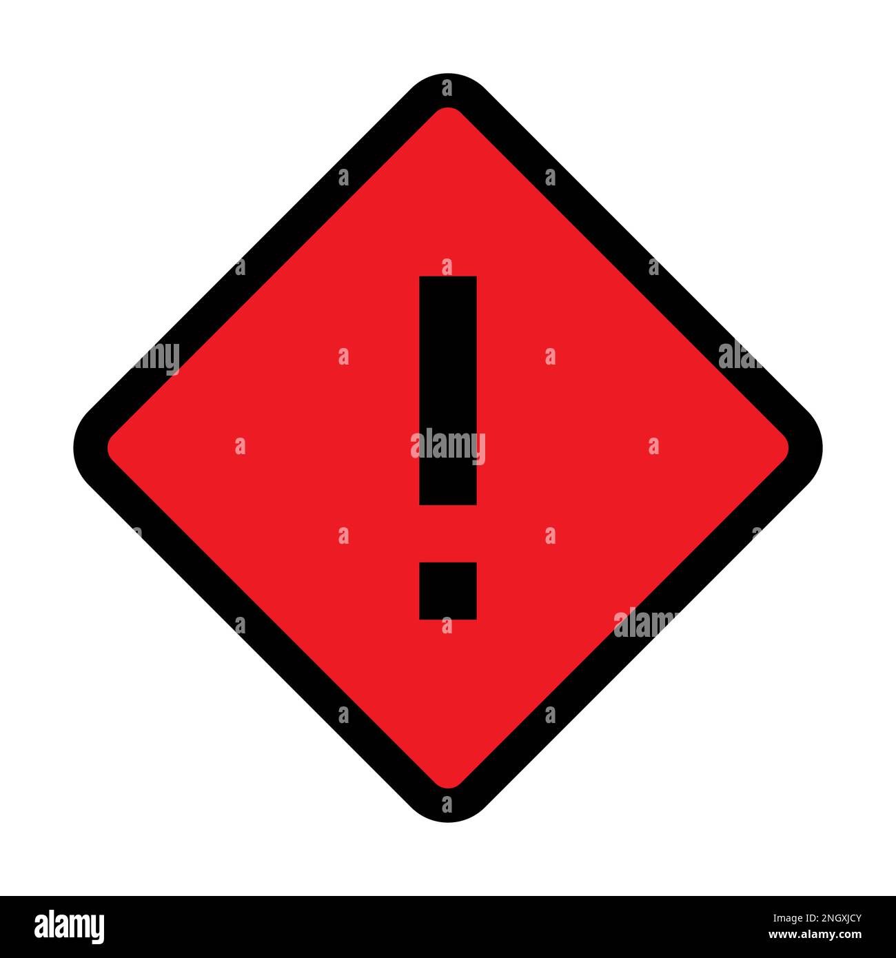 Warning icon line isolated on white background. Black flat thin icon on ...