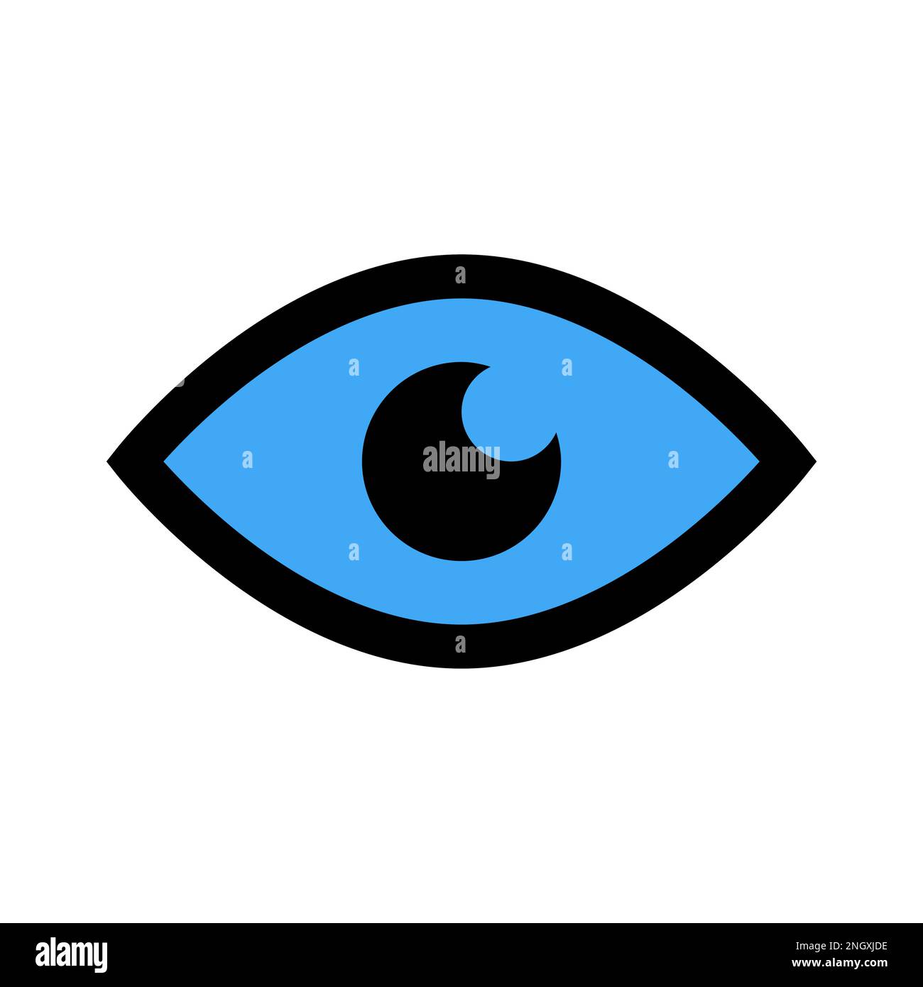 Eye looking icon line isolated on white background. Black flat thin ...