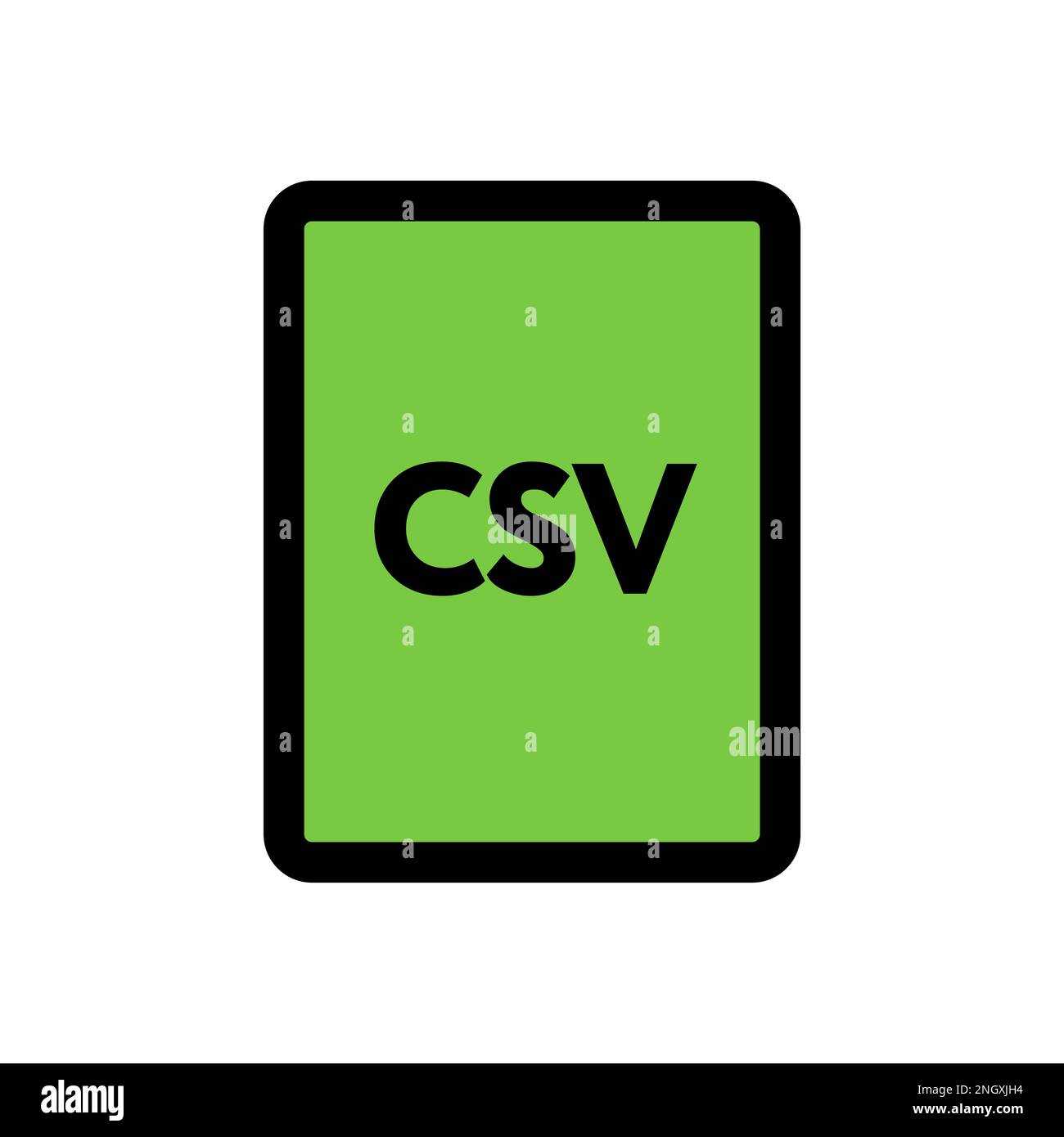 CSV file icon line isolated on white background. Black flat thin icon on modern outline style ...