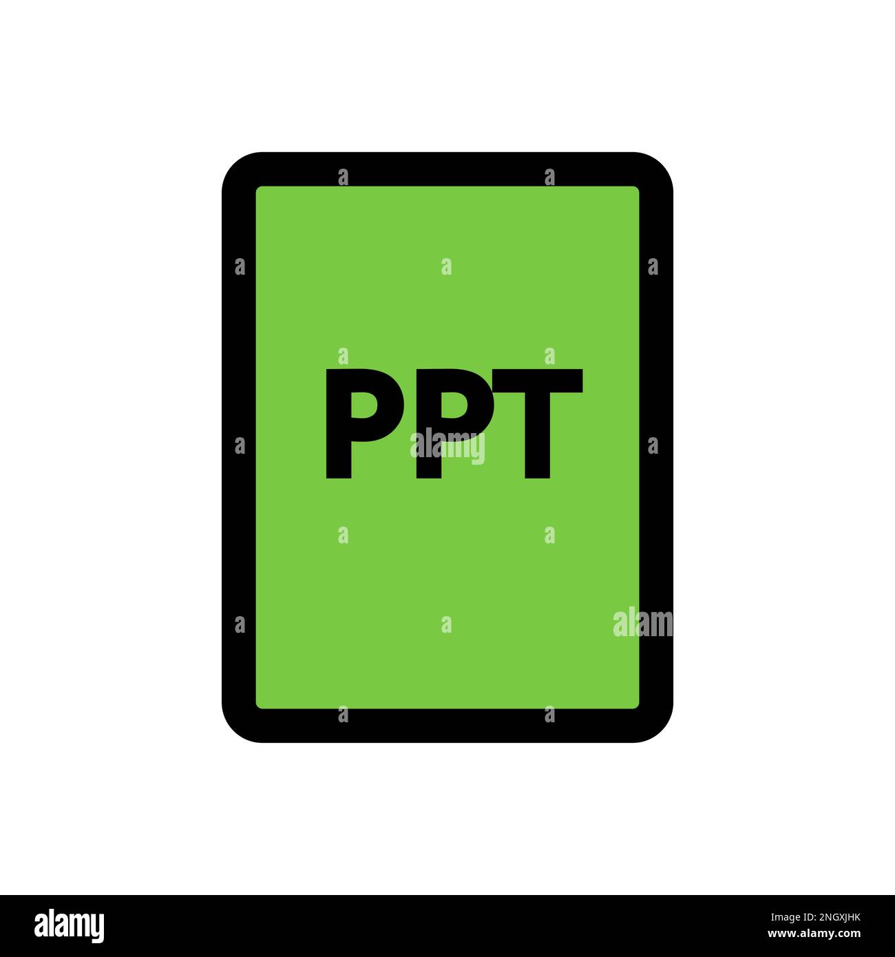 PPT file icon line isolated on white background. Black flat thin icon ...
