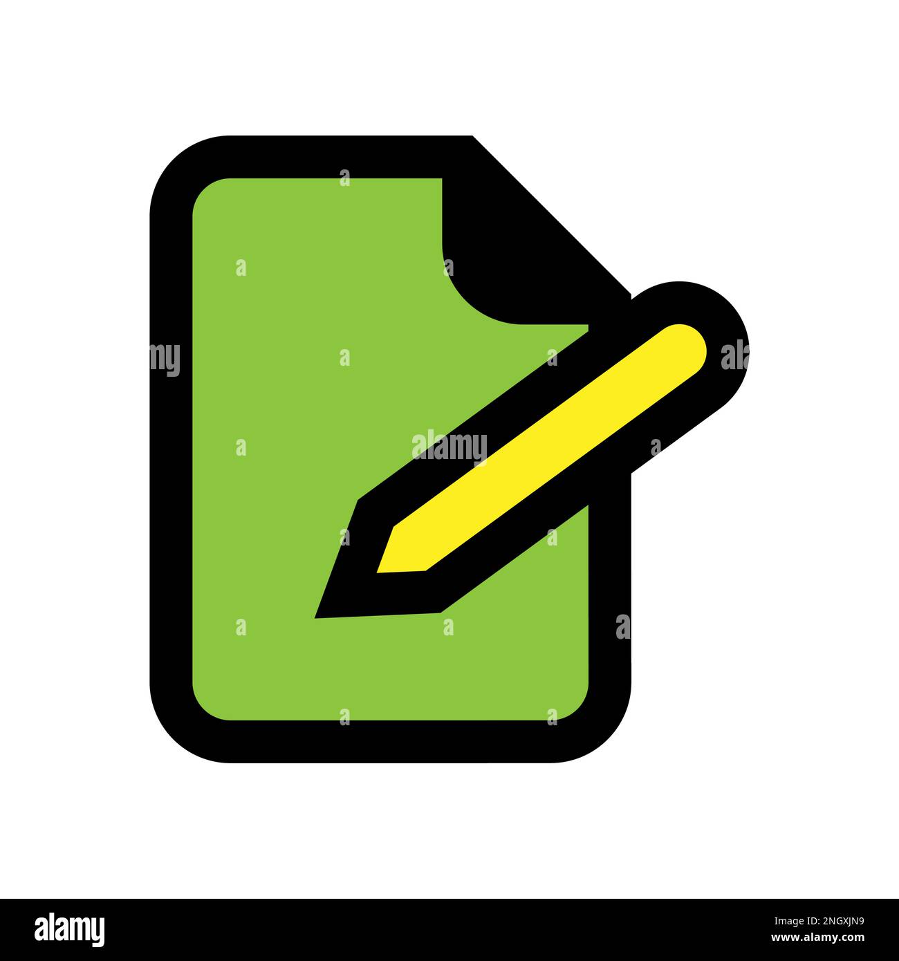 Edit document icon line isolated on white background. Black flat thin ...