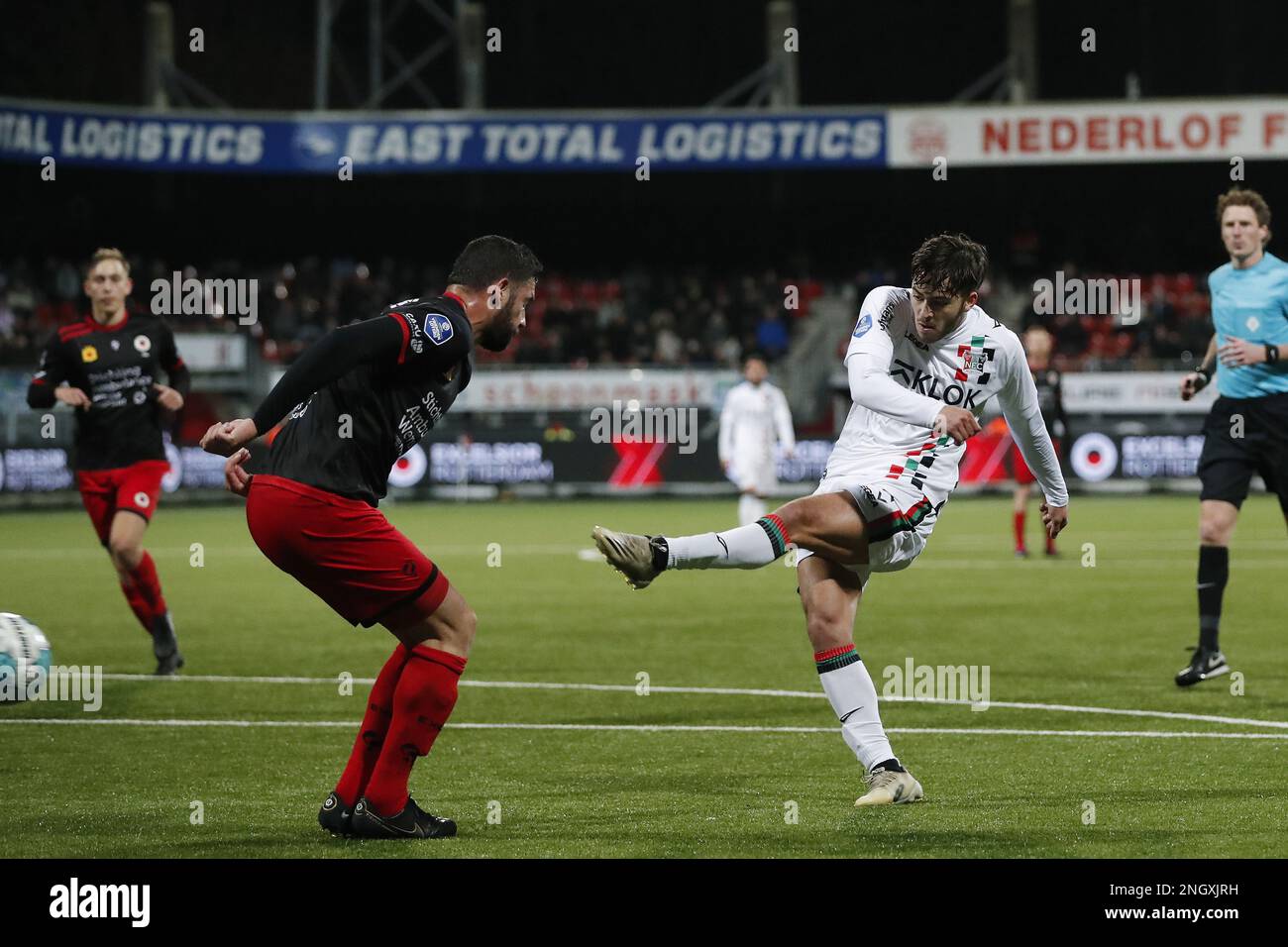ROTTERDAM - (lr) Sven Nieuwpoort of sbv Excelsior, Souffian El Karouani of NEC Nijmegen scores ...