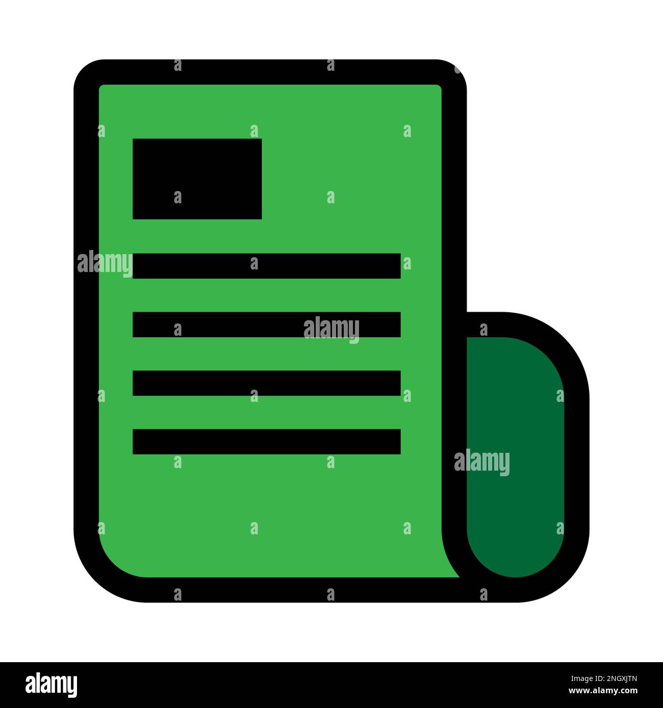 Newspaper icon line isolated on white background. Black flat thin icon ...
