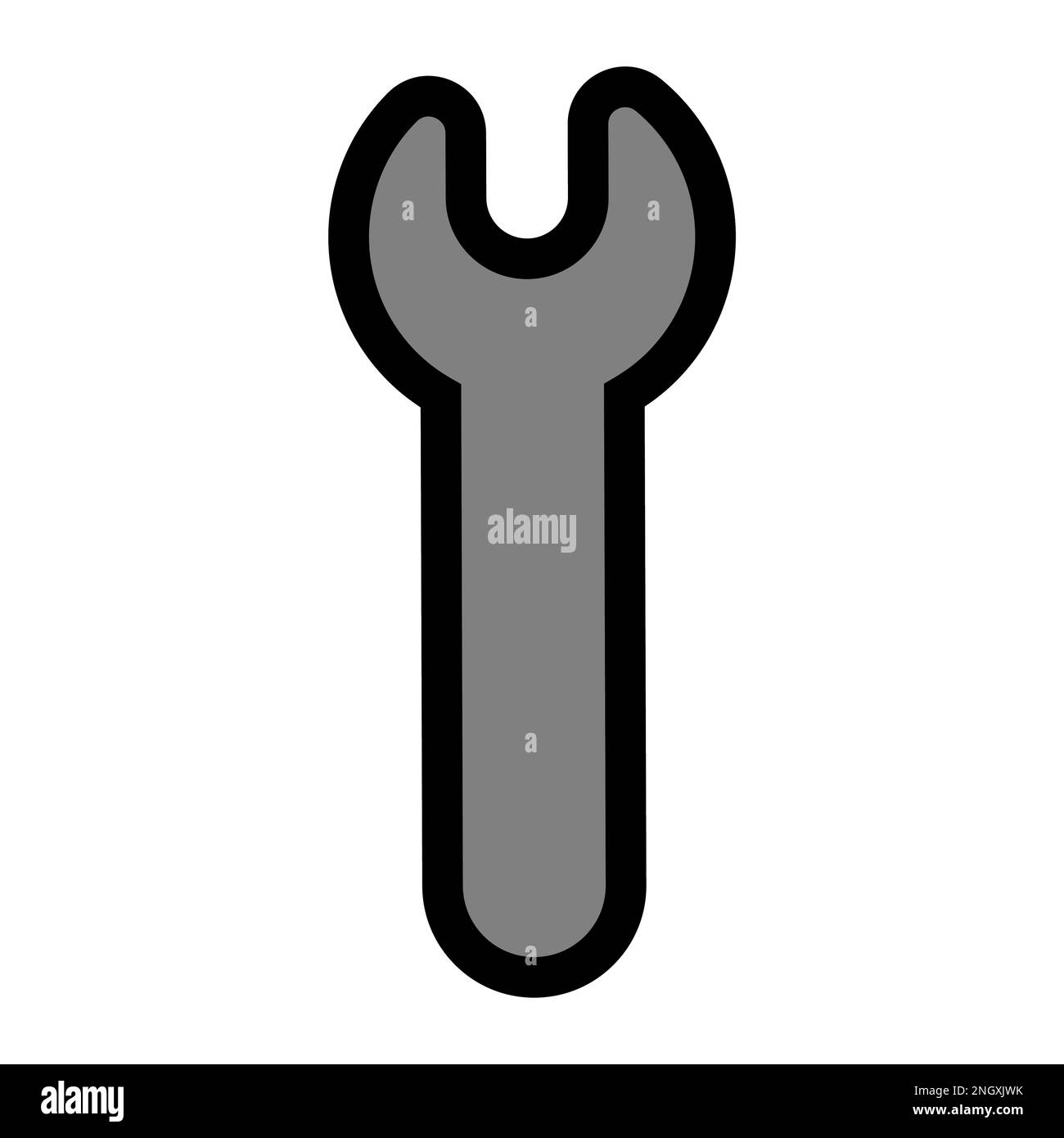 Wrench icon line isolated on white background. Black flat thin icon on ...