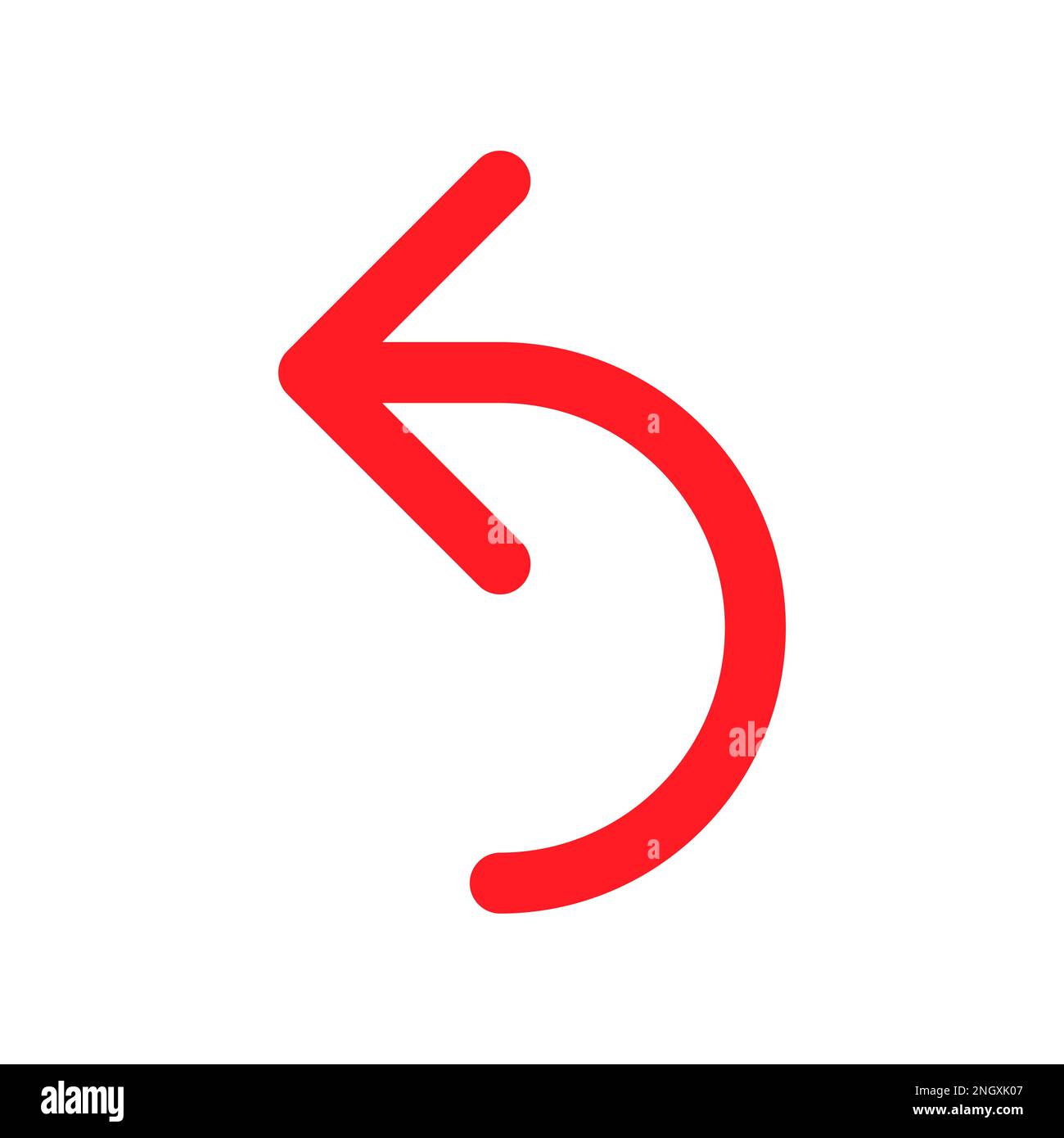 Undo action icon line isolated on white background. Black flat thin icon on modern outline style ...