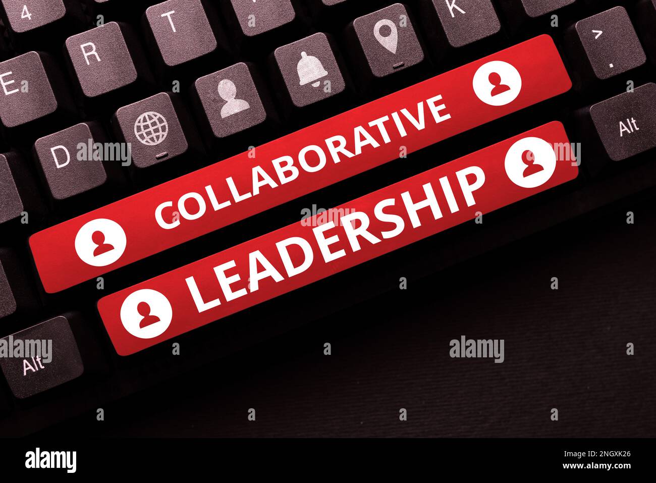 Writing displaying text Collaborative Leadership. Business idea people ...