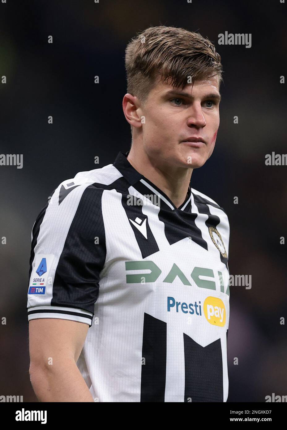 Milan, Italy, 18th February 2023. Jaka Bijol of Udinese Calcio looks on ...
