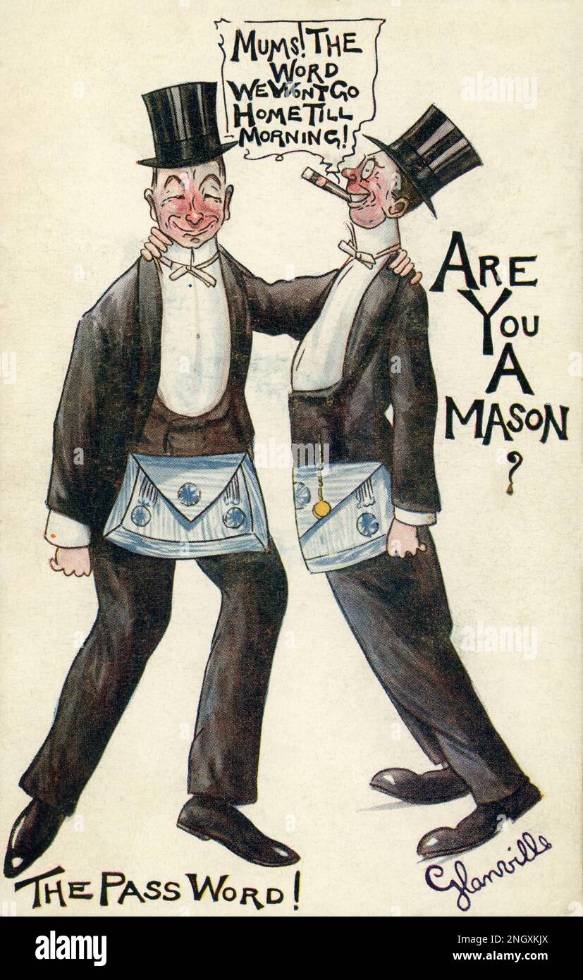 Masonic Postcard. The Password Stock Photo - Alamy