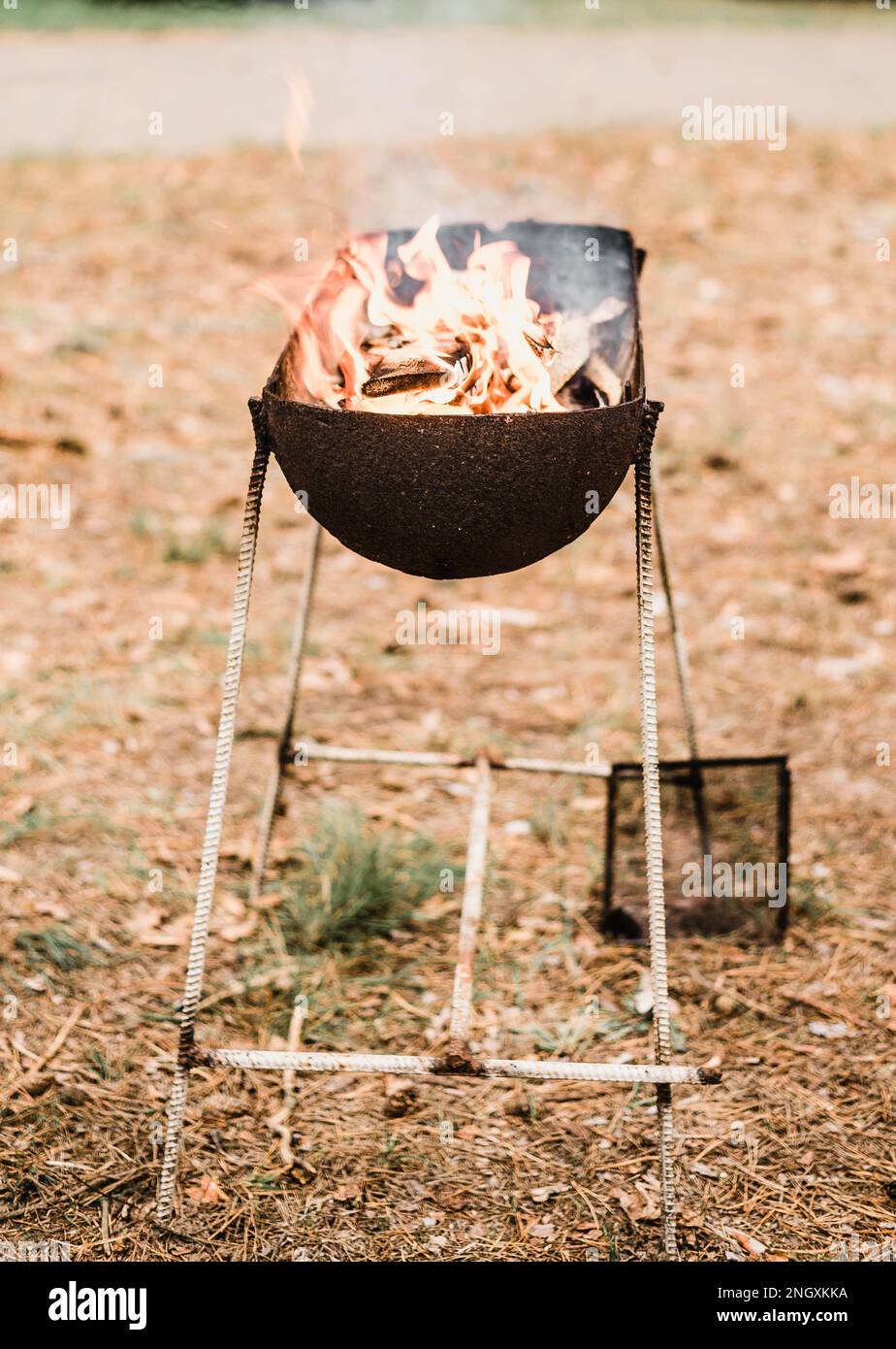 Fire flames in brazier on hi-res stock photography and images - Alamy