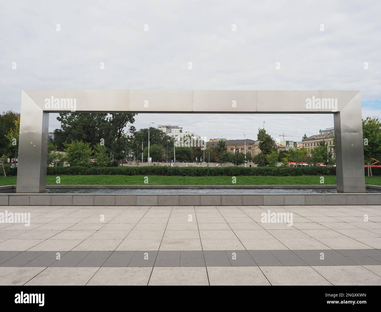 BRNO, CZECH REPUBLIC - CIRCA SEPTEMBER 2022: Light fountain in front of ...