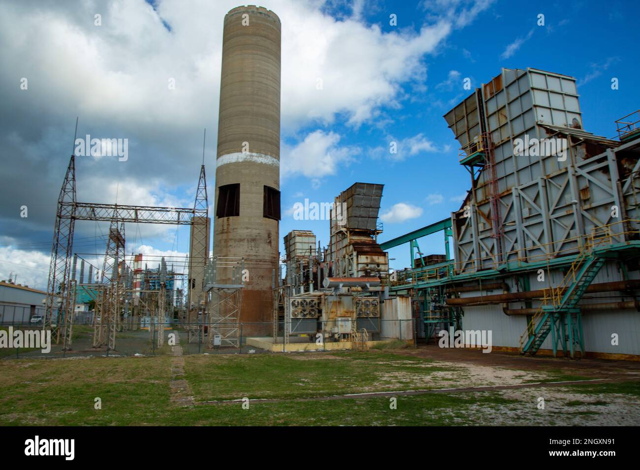 The Aguirre Power Plant near Salinas, Puerto Rico, is one of the ...