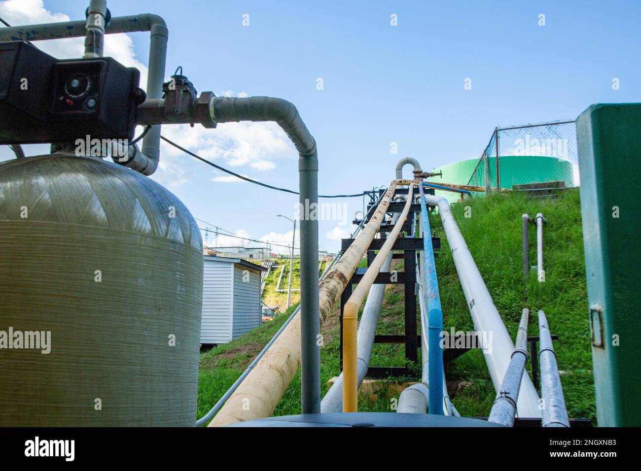 The Aguirre Power Plant near Salinas, Puerto Rico, is one of the ...
