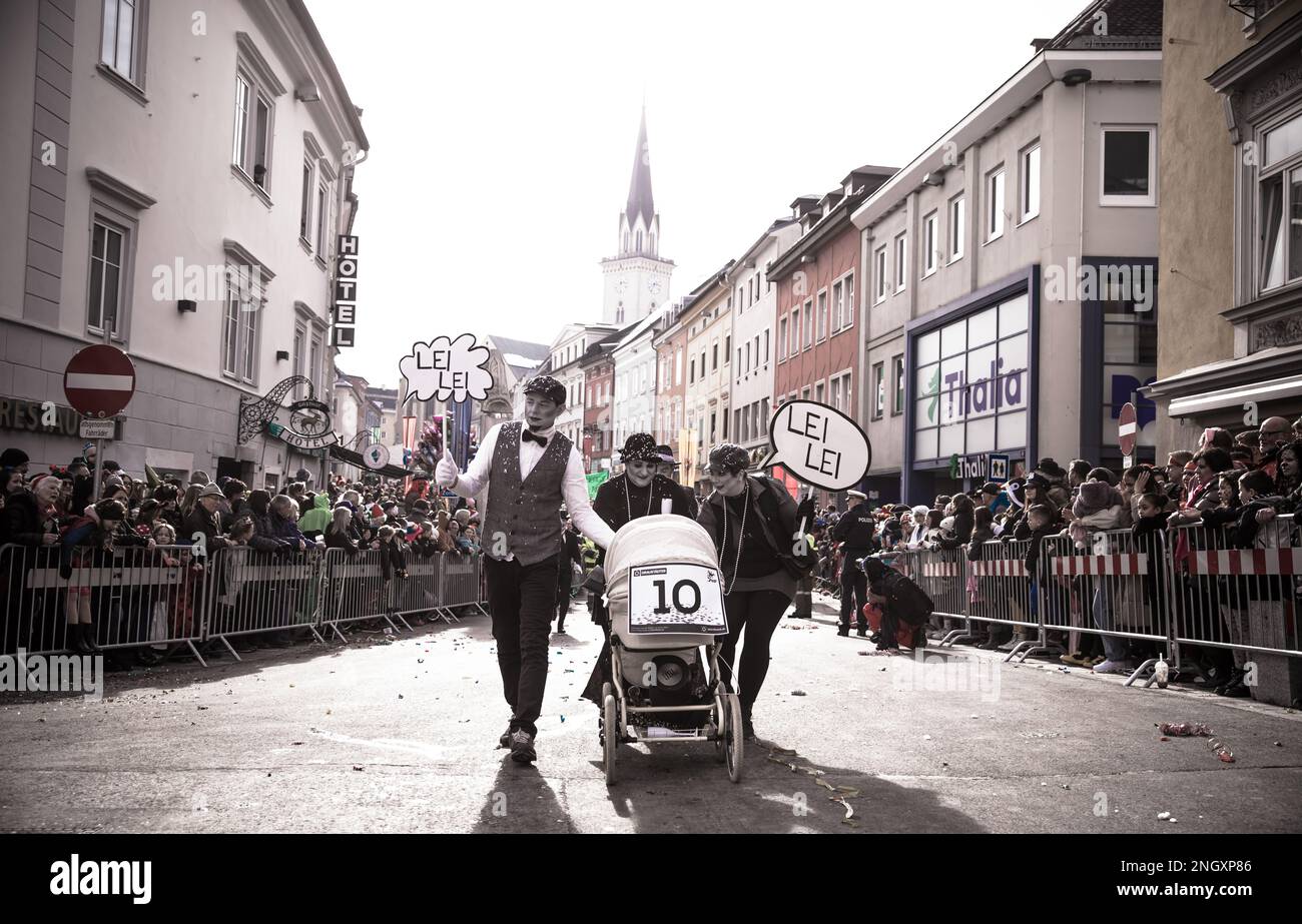 Villach, Austria - February 19, 2023: Carnival in Villach, Fasching ...
