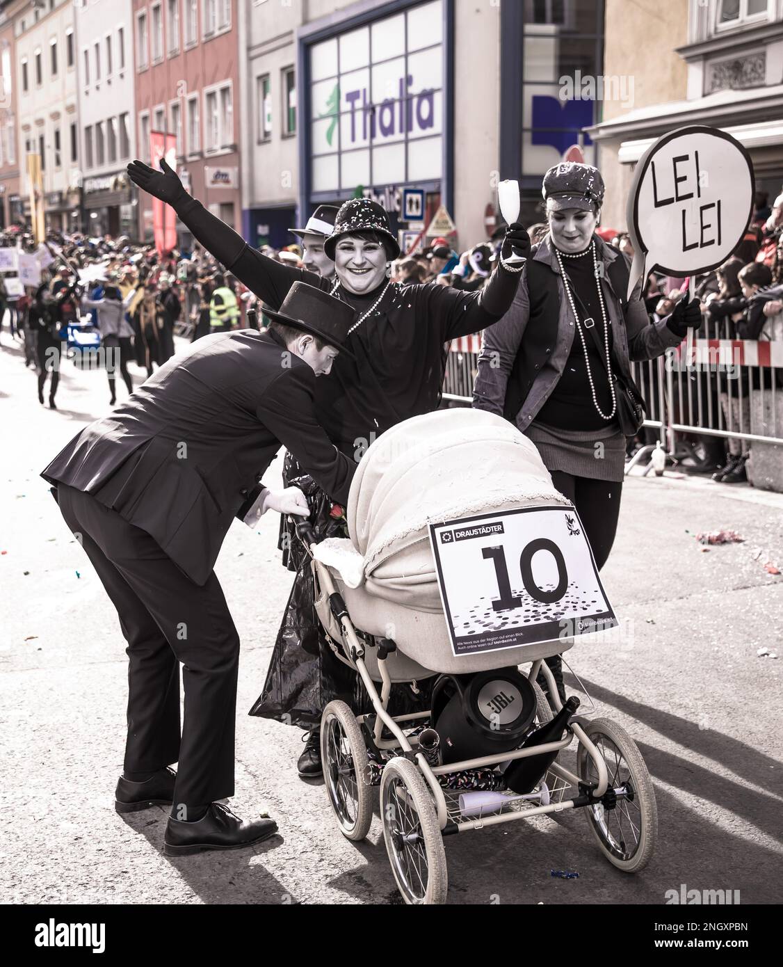 Villach, Austria - February 19, 2023: Carnival in Villach, Fasching ...