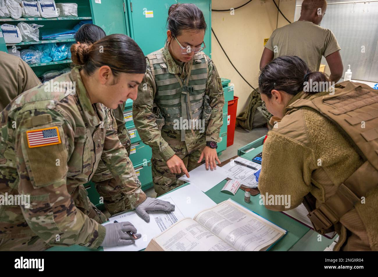 U.S Army and Air Force students prepare inpatient medication orders ...