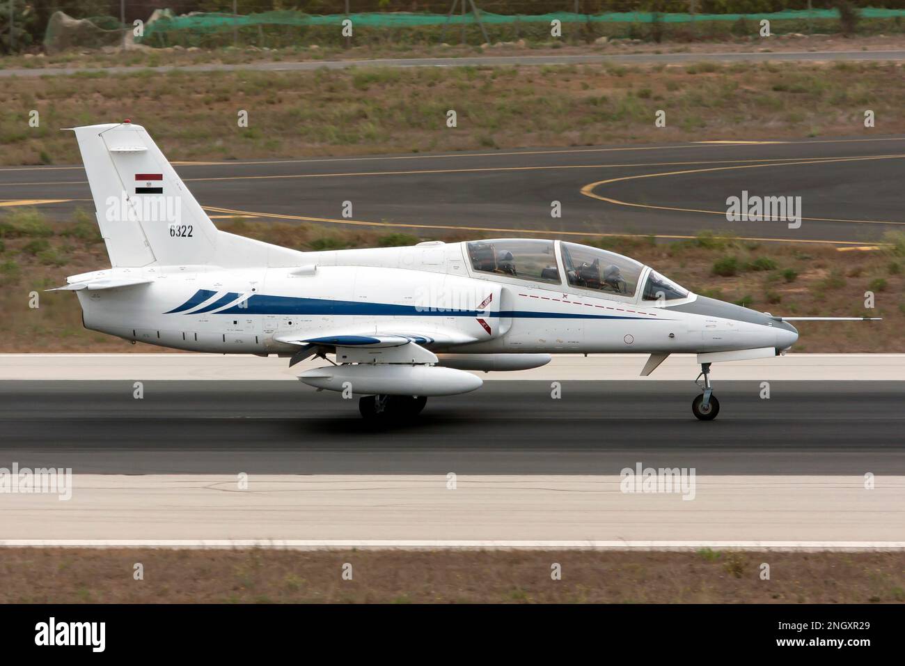 An Egypt - Air Force Hongdu K-8E Karakorum on the runway at Malta ...