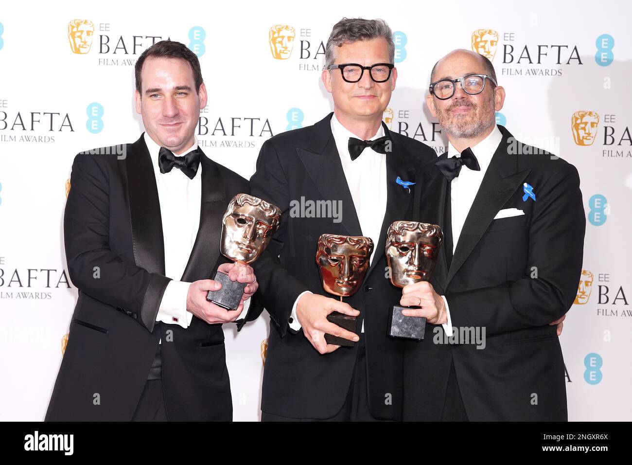 James Friend (left) poses with the award for Cinematography & Malte ...