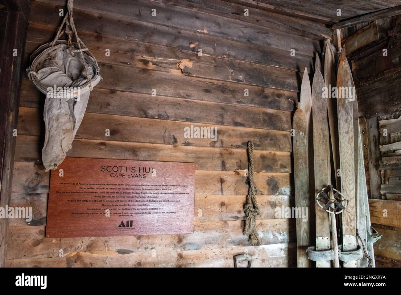 Antarctica, Ross Sea, Ross Island, Cape Evans. Inside historic Scott's ...