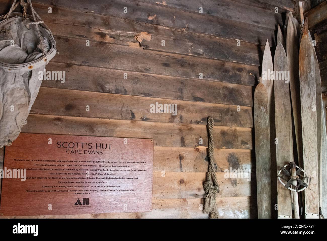 Antarctica, Ross Sea, Ross Island, Cape Evans. Inside historic Scott's ...