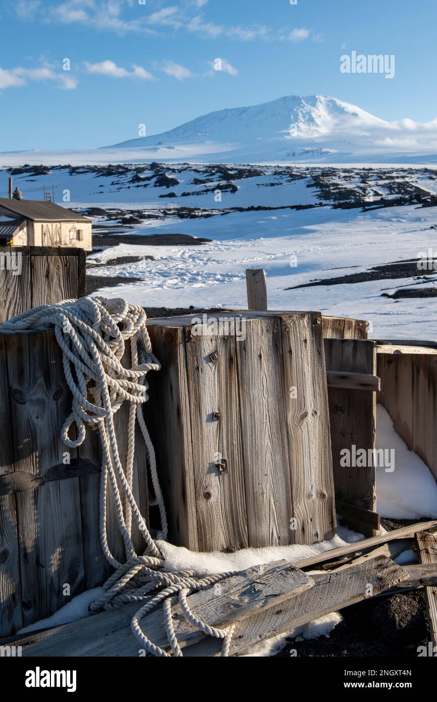 Antarctica, Ross Sea, Ross Island, Cape Evans. Historic Scott's Hut ...