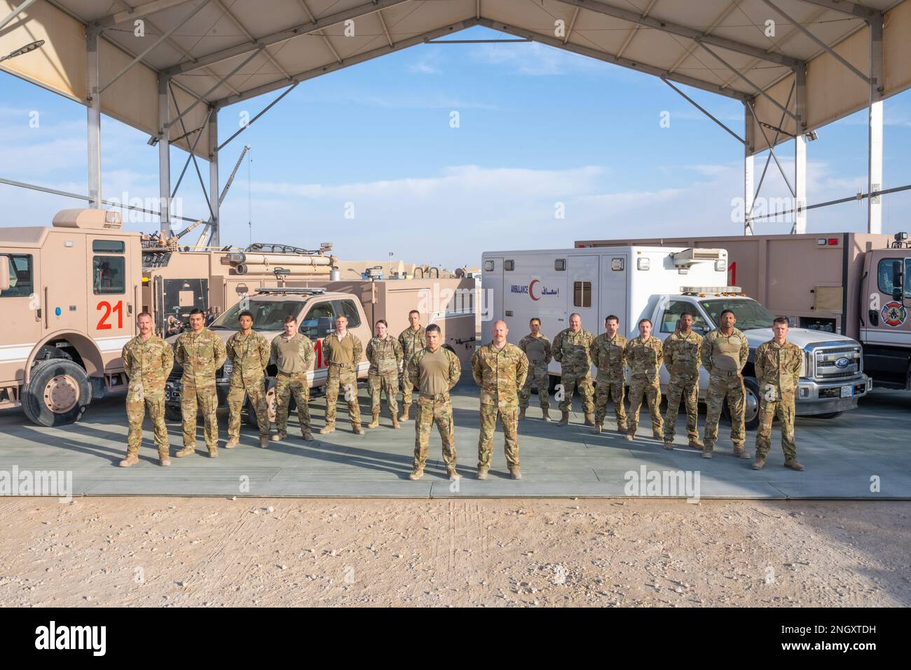 U.S. Air Force Airmen and Soldiers assigned to the 378th Expeditionary ...