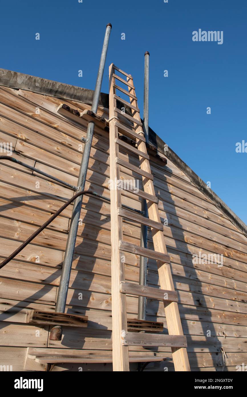 Antarctica, Ross Sea, Ross Island, Cape Evans. Exterior view of ...