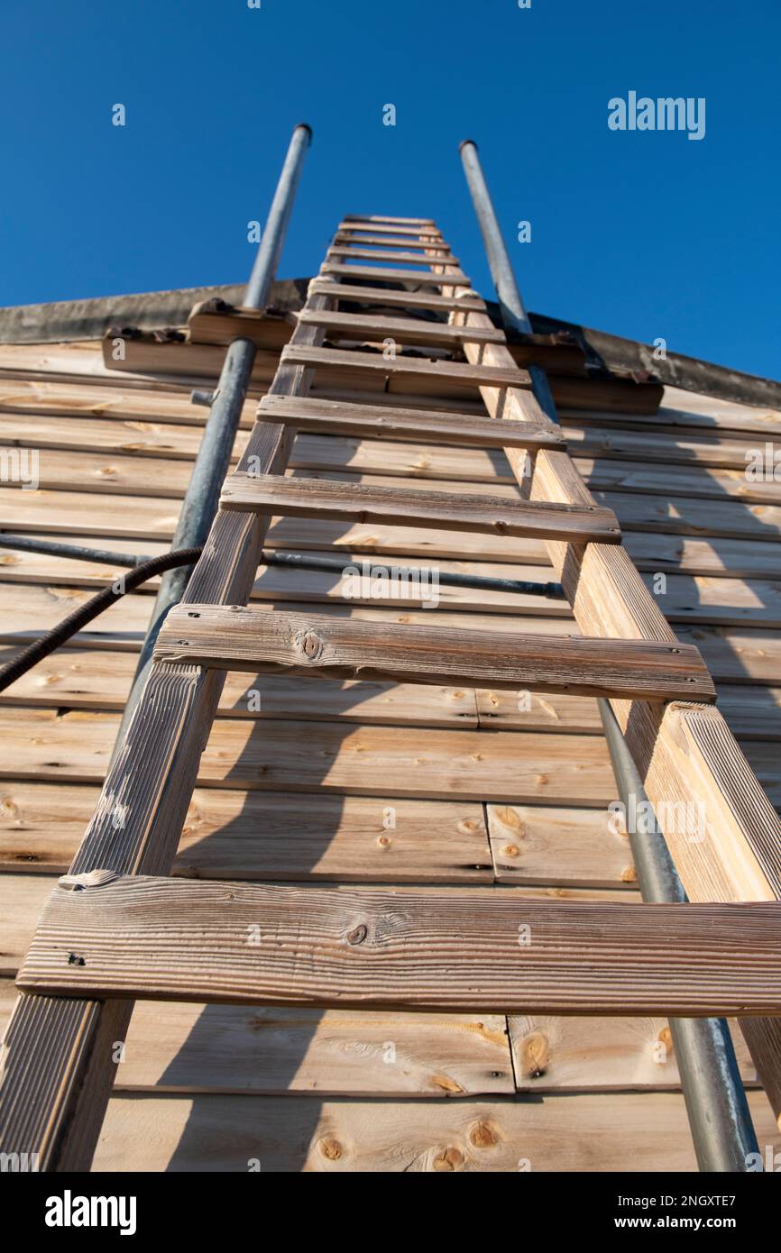 Antarctica, Ross Sea, Ross Island, Cape Evans. Exterior view of ...
