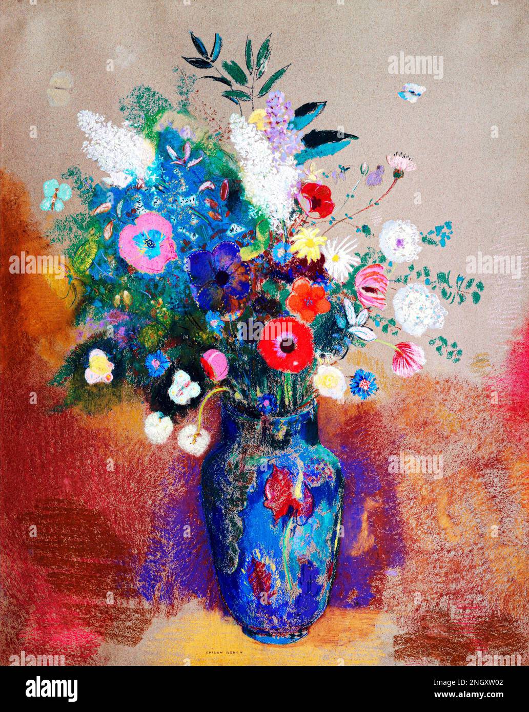 Bouquet of Flowers (1900—1905) by Odilon Redon. Original from The MET ...