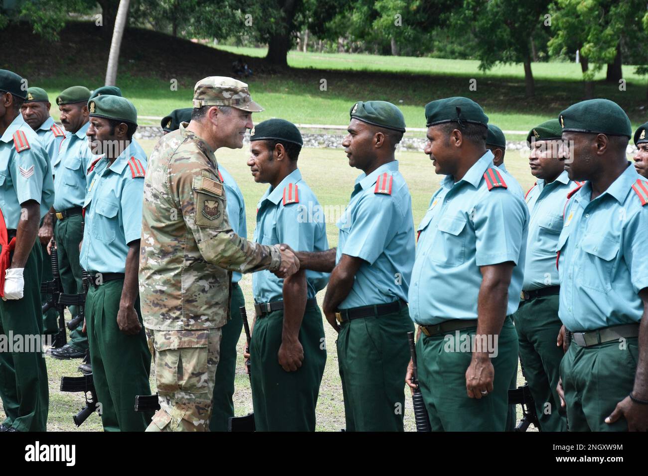 Maj. Gen. Paul Knapp, Wisconsin’s adjutant general, greets soldiers ...