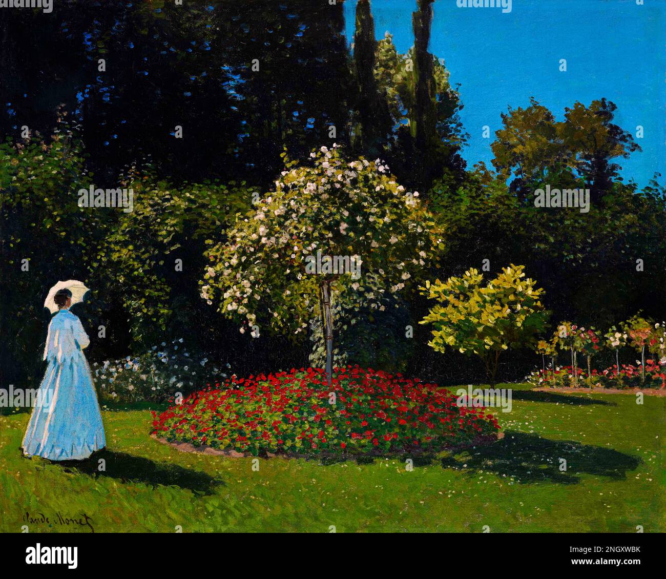 Claude Monet's Lady in the garden (1867) famous painting. Original from ...