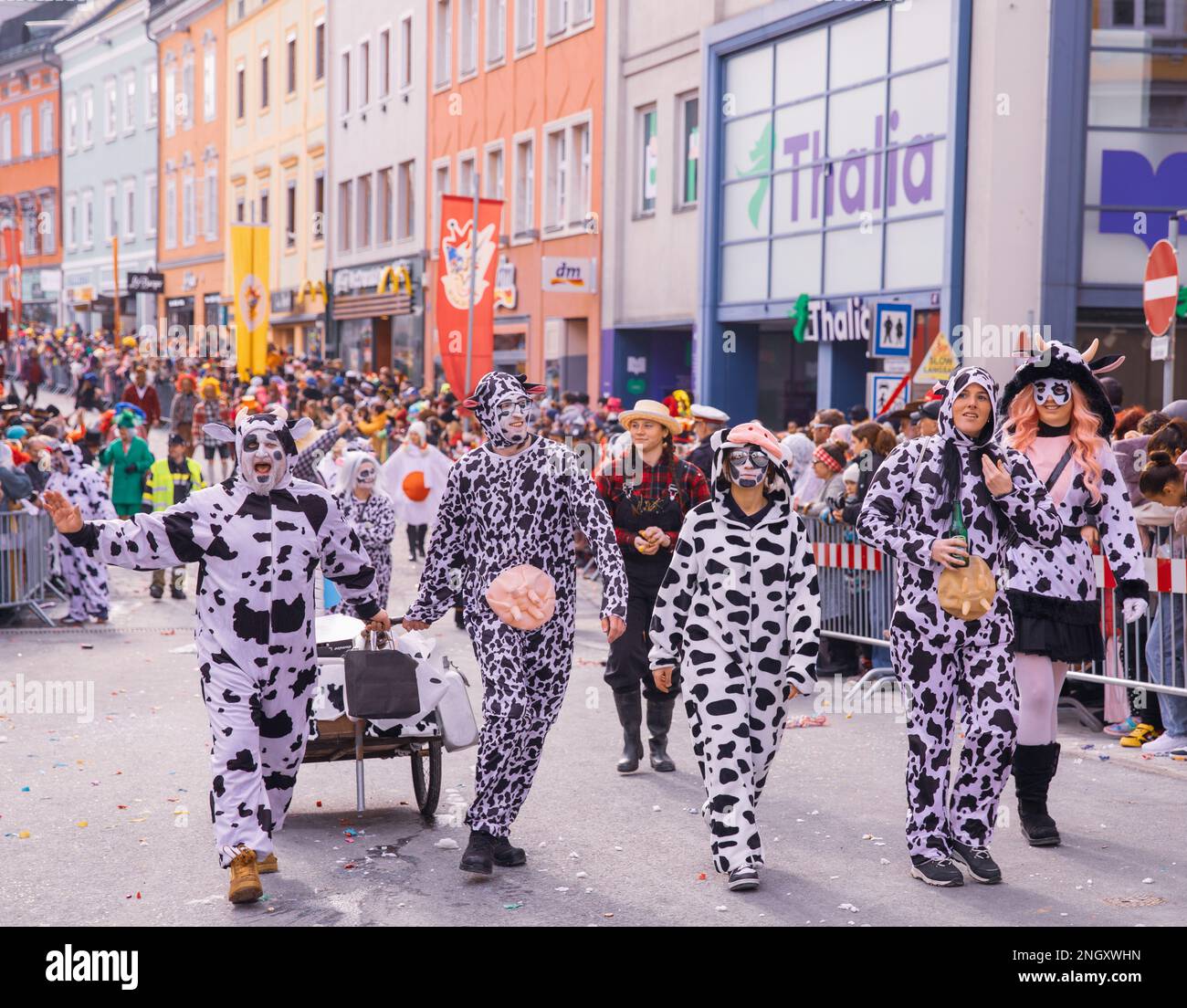 Villach, Austria - February 19, 2023: Carnival in Villach, Fasching ...