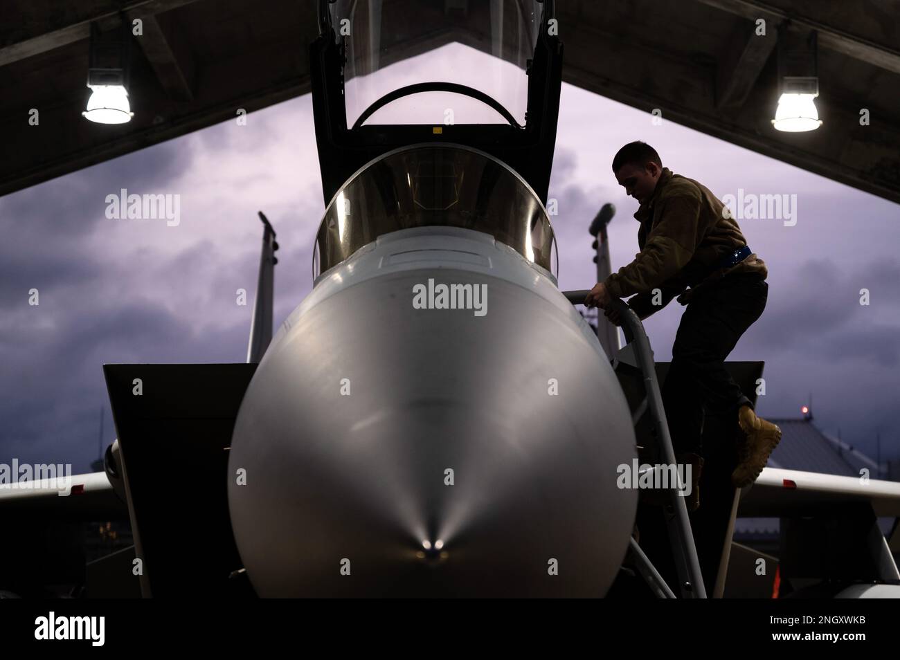 Airman 1st Class Zachary Warren, 44th Aircraft Maintenance Unit crew ...
