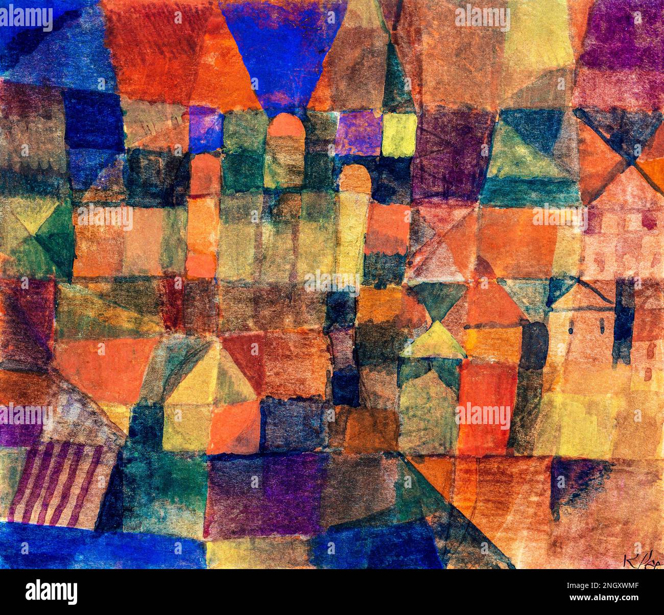 City with the three domes (1914) painting in high resolution by Paul ...