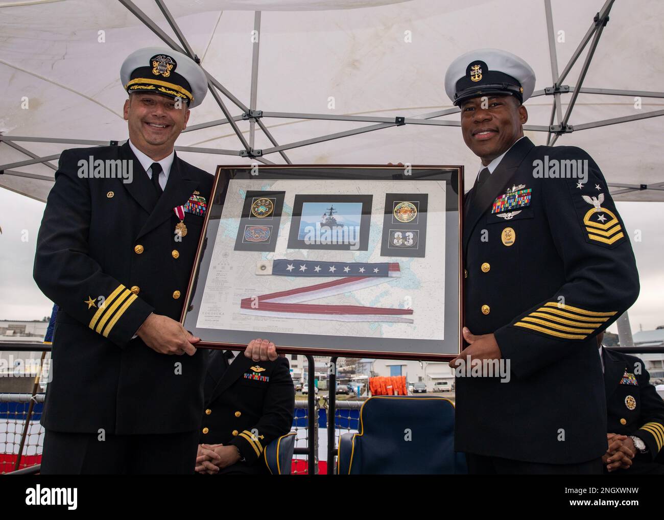YOKOSUKA, Japan (Dec. 1, 2022) Cmdr. Travis Montplaisir, outgoing ...