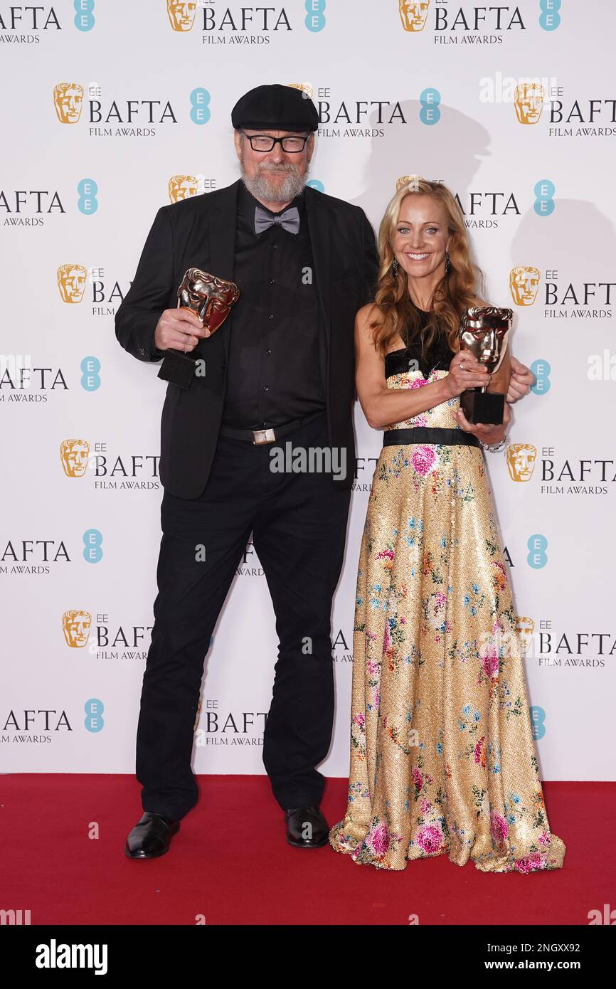 Ian Stokell (left) and Lesley Paterson pose with their awards for ...